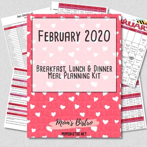 February 2020 Monthly Meal Planner With Grocery List and Cookbook ...