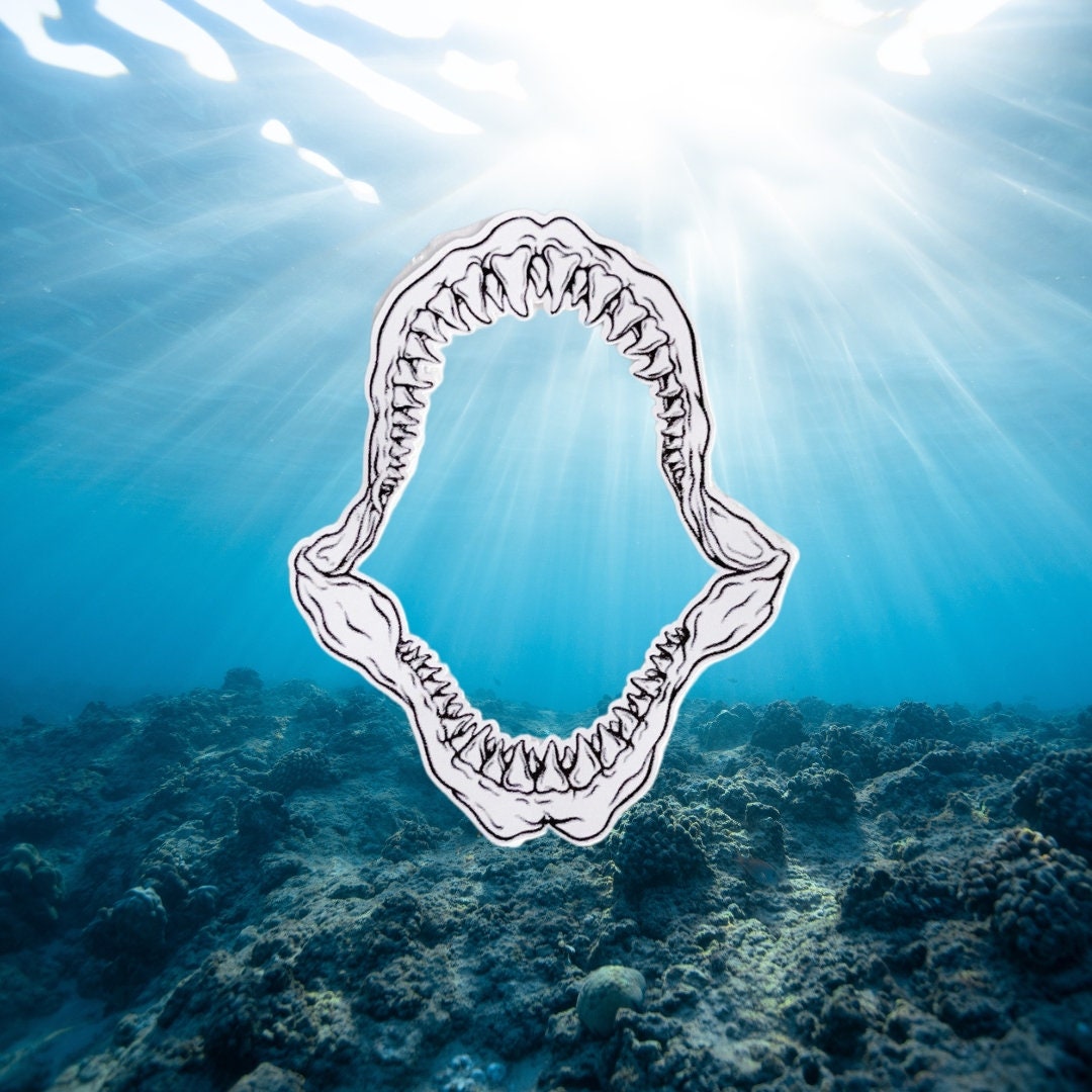 Shark Teeth Sticker | Vinyl Sticker | Summer Sticker | Ocean Sticker ...