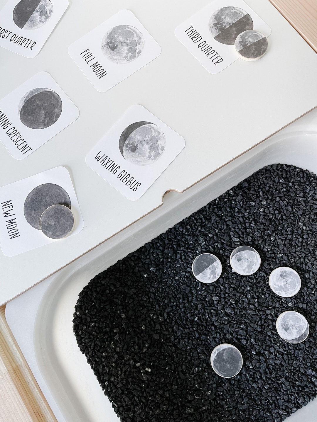 Wood Moon Phases Coins Wood Moon Phases Discs Wood Moon - Etsy