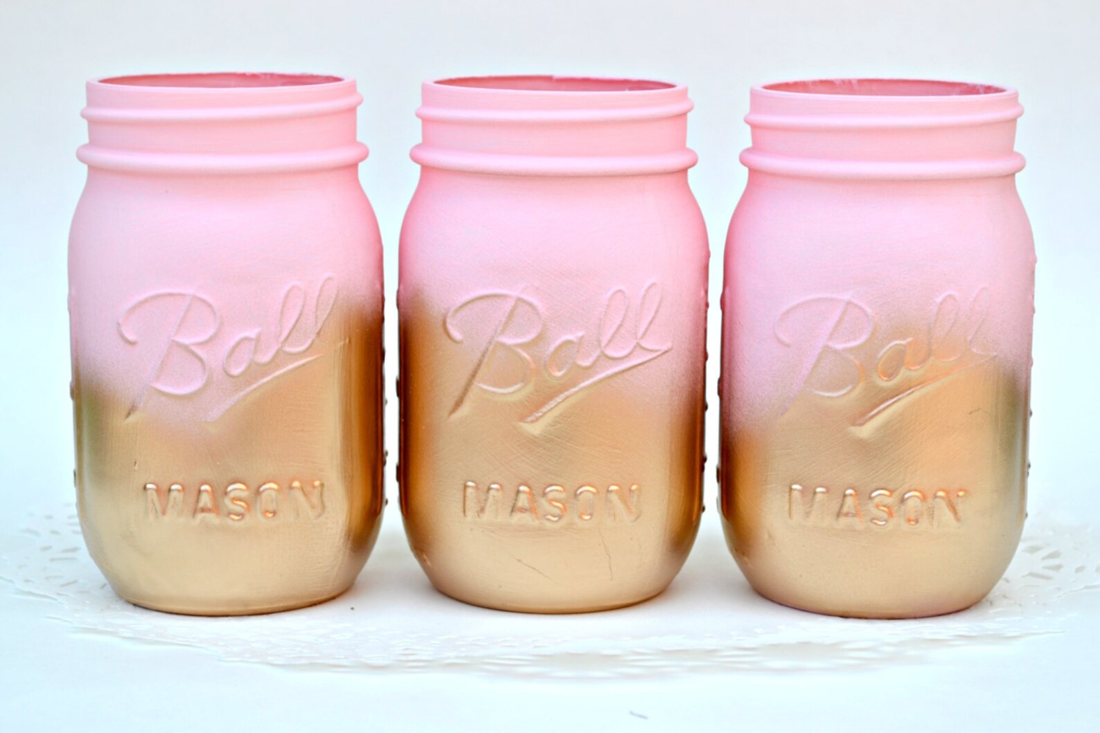 Mason Jars Bulk Painted Jars Mason Jars Pink Jars Gold | Etsy