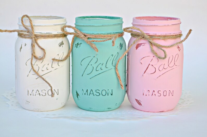 Painted Mason Jars Mason Jars Bulk Spring Decor Spring - Etsy