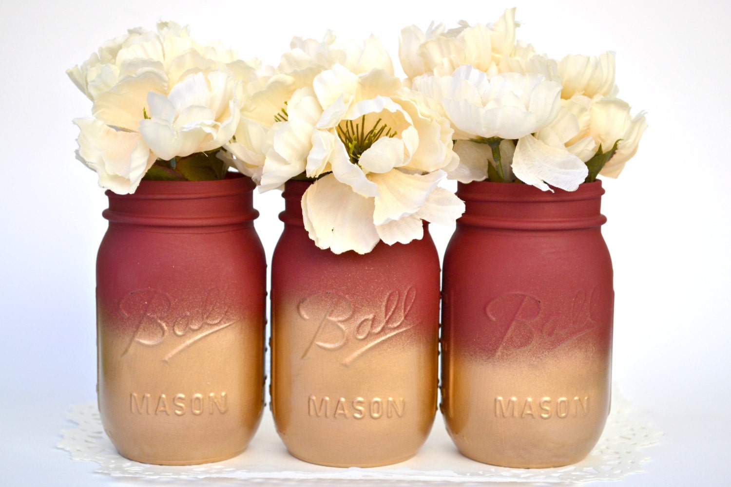 Painted Mason Jars Mason Jars Bulk Gold Jars Metallic Jars | Etsy