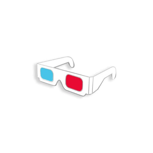 3d Glasses Enamel Pin Etsy