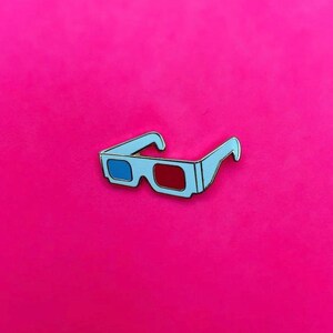 3d Glasses Enamel Pin - Etsy