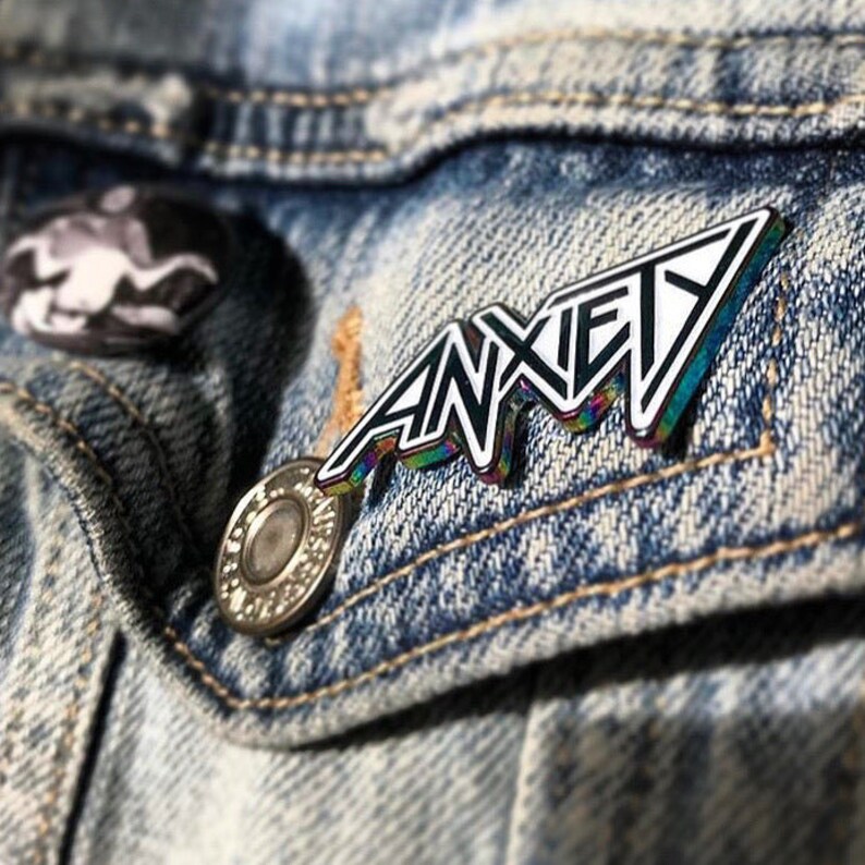 Anxiety Anodized Enamel Pin - Etsy