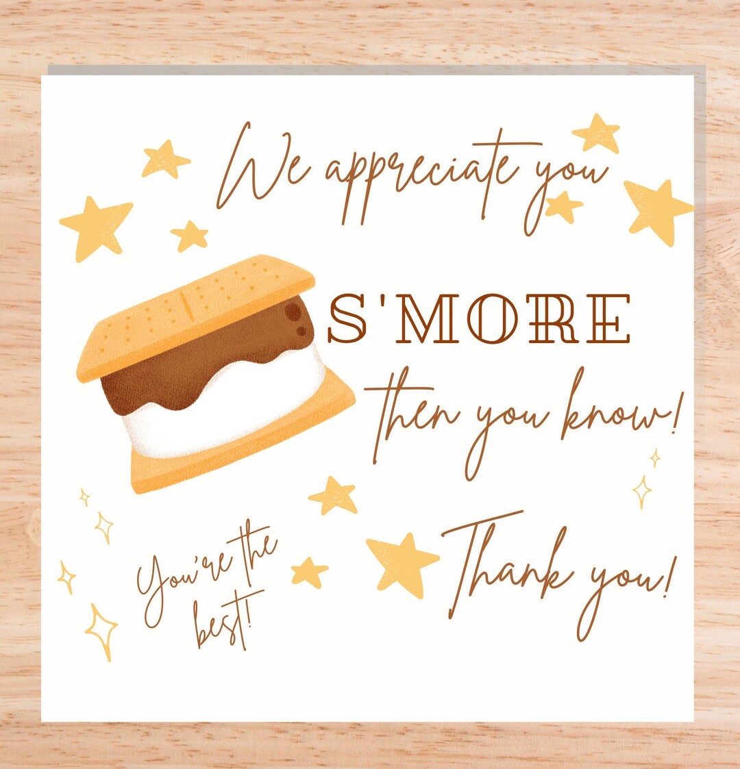Printable Gift Tag S'more Appreciation - Etsy