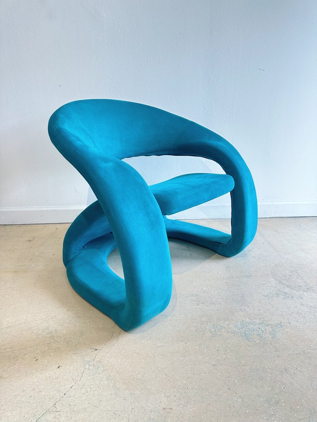 Blue Suede Jaymar-replica Tongue Chair - Etsy