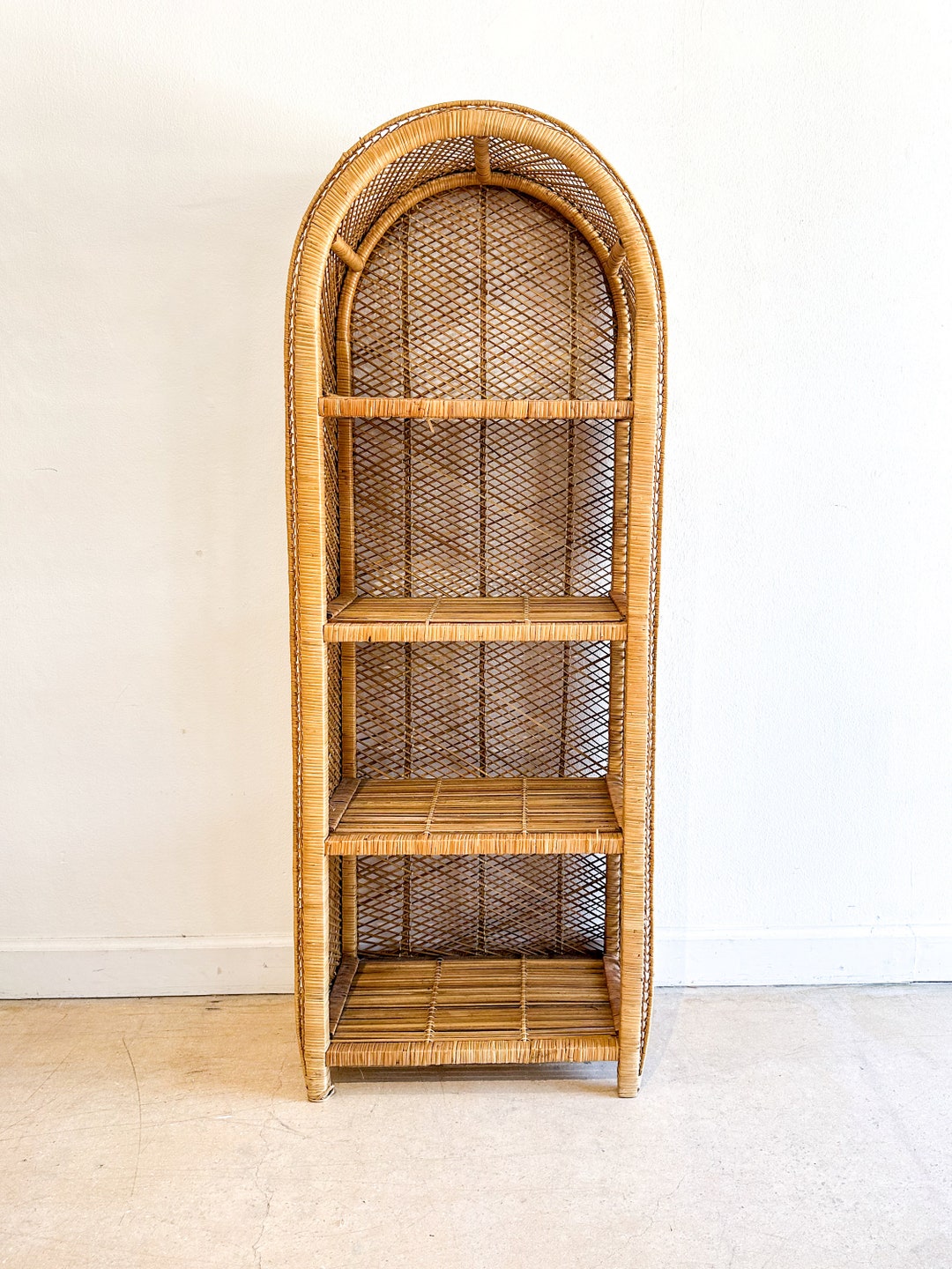 Arched Rattan Shelf - Etsy