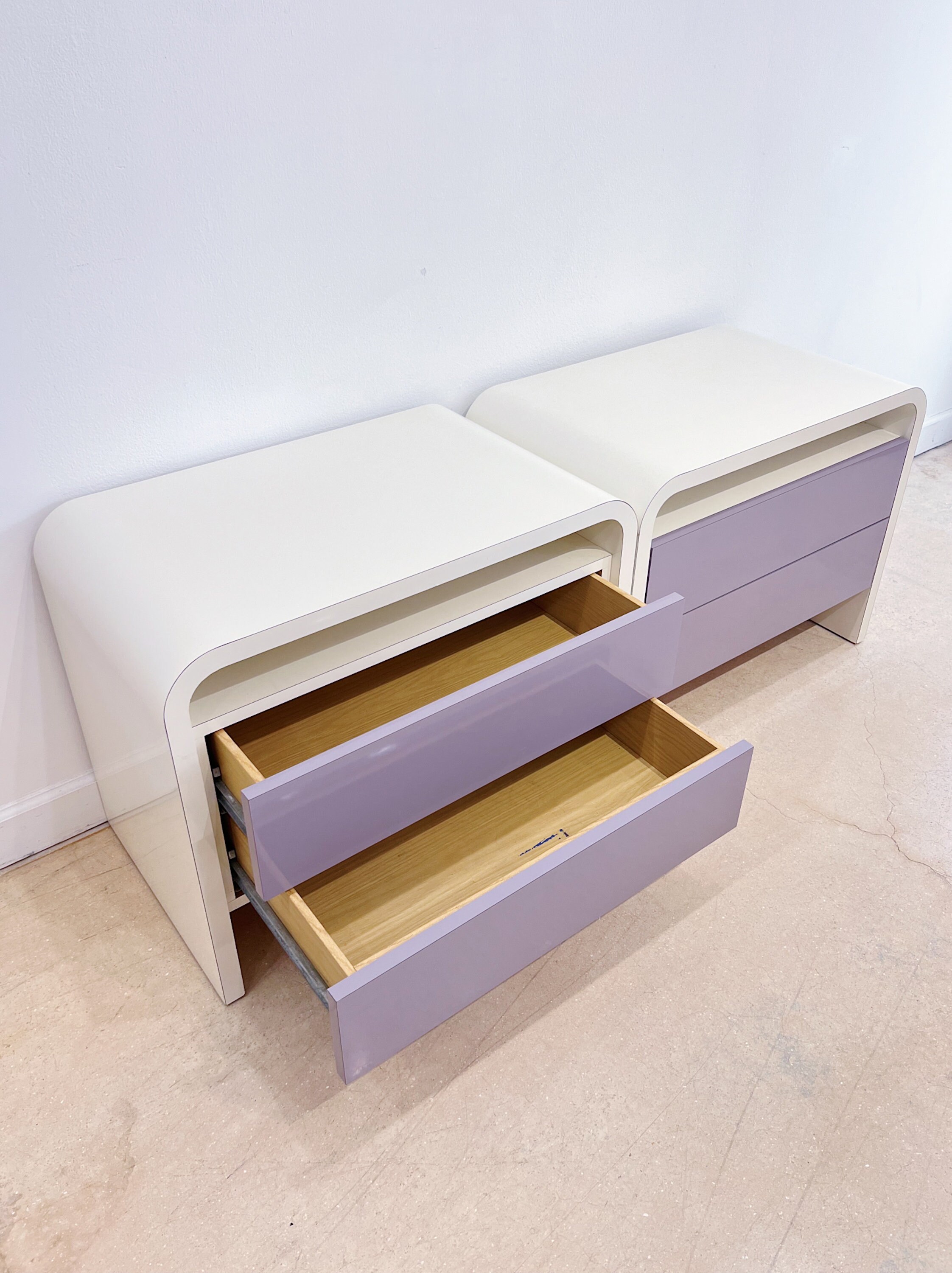 Purple White Waterfall Laminate Nightstands - Etsy