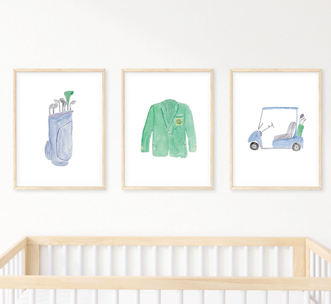 Watercolor Golf Nursery Decor Art Prints | Masters Golf Art | Golf ...