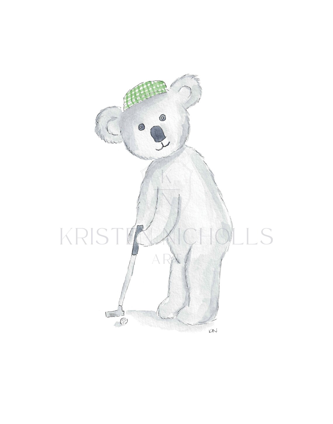 Watercolor Golf Koala Bears Nursery Art Prints | Boy Golf Nursery Art ...