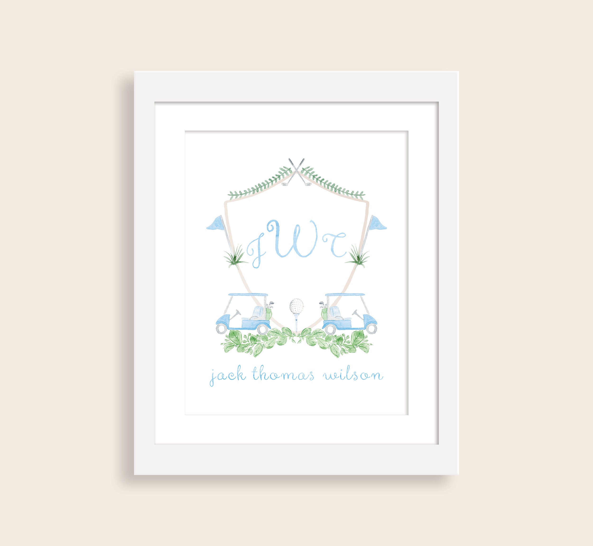 Personalized Monogrammed Baby Boy Nursery Golf Crest | Baby Hospital ...