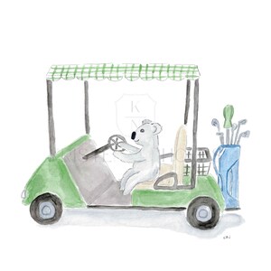 Watercolor Golf Koala Bears Nursery Art Prints | Boy Golf Nursery Art ...
