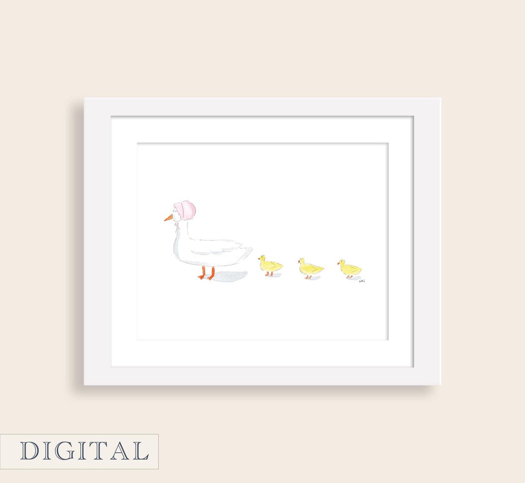 Watercolor Mother Goose Nursery Wall Art Print | Nursery Rhyme Wall ...