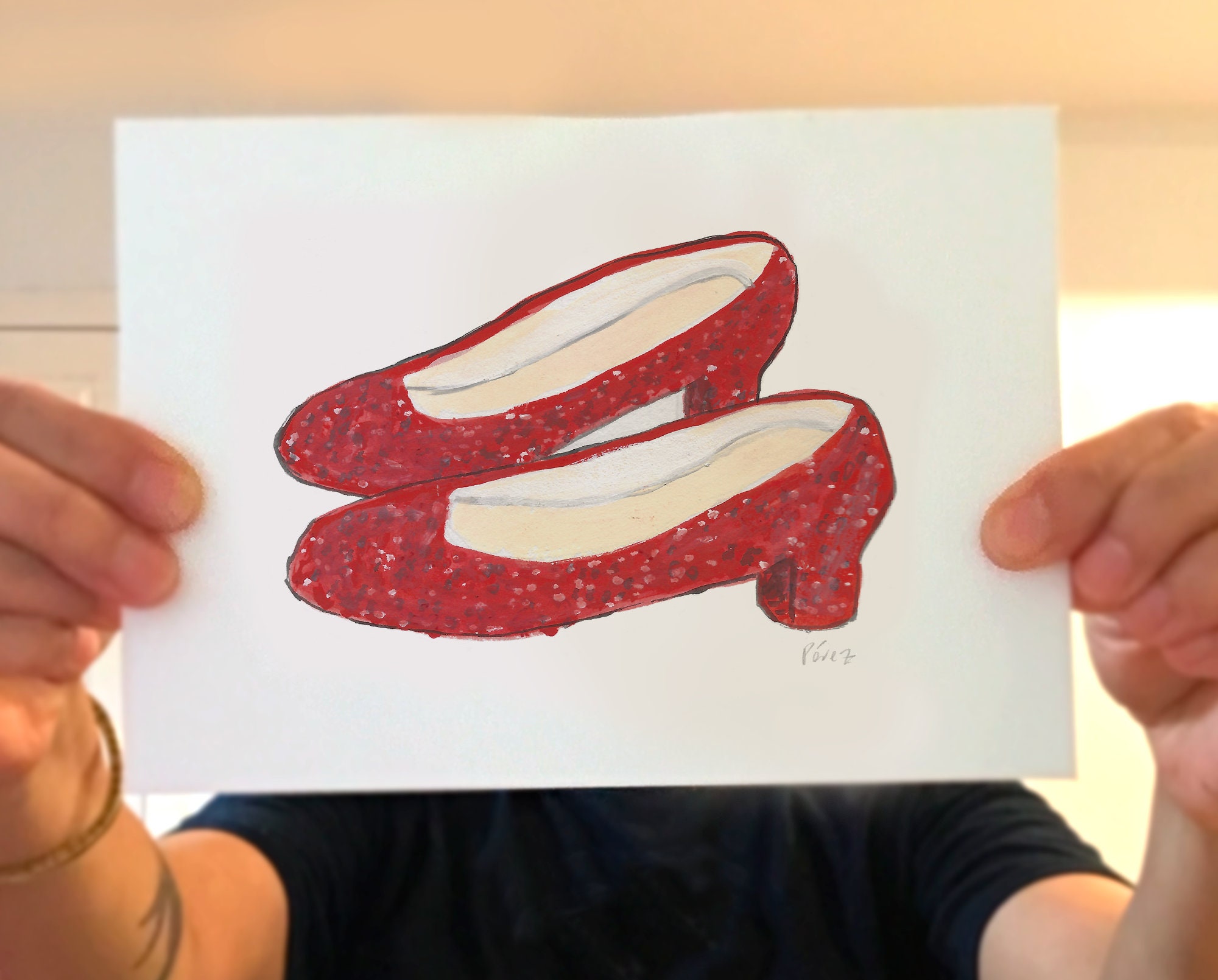 Wizard of Oz Art Print, Ruby Red Shoes Illustration, Wall Decor - Etsy