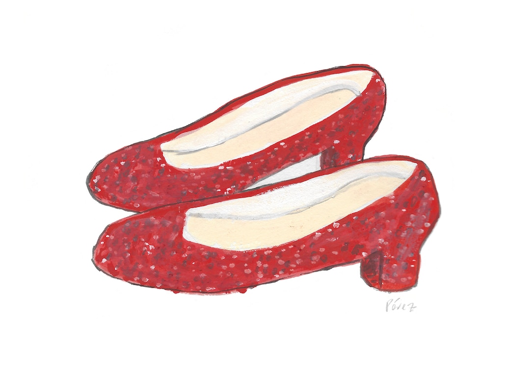 Wizard of Oz Art Print, Ruby Red Shoes Print, Red Shoes Print ...