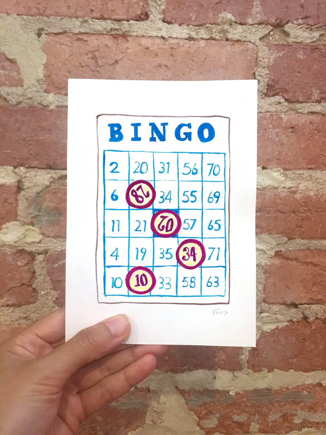 Bingo Art Print, Bingo Illustration, Wall Art, Home Decor, Games Art - Etsy