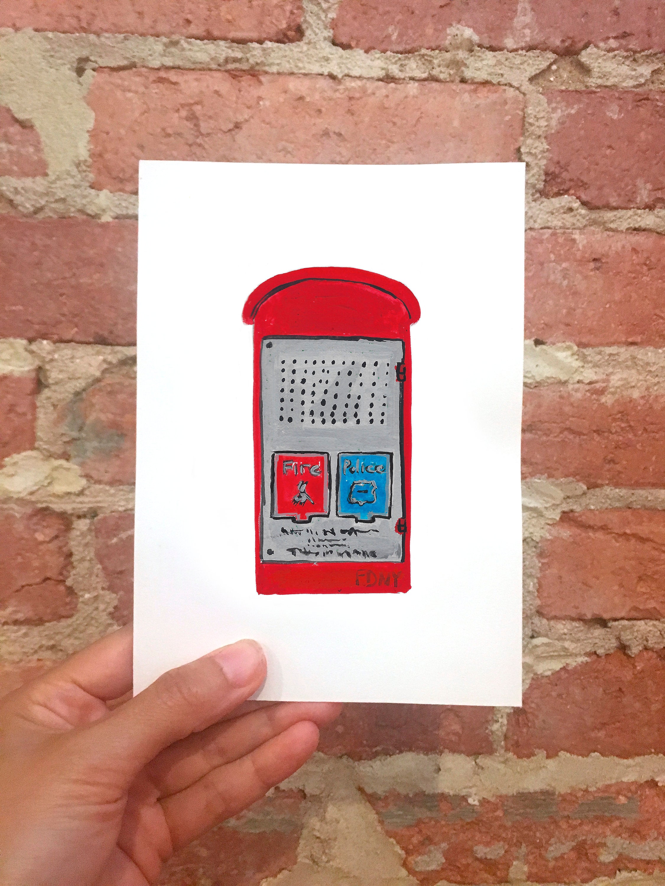 Fire Alarm Illustration Art Print Fire Department Print FDNY - Etsy