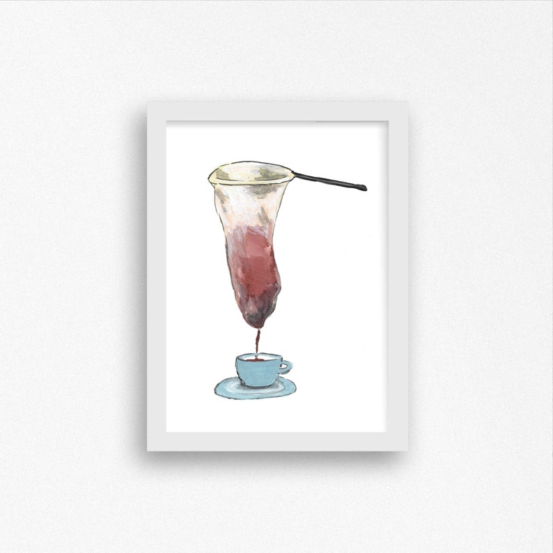 Coffee Illustration Art Print, Cafe Con Leche Print, Latina Food Art ...