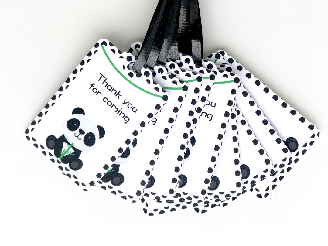 Panda Thank You Tags Boys Panda Baby Shower Favors Panda Boy Baby ...