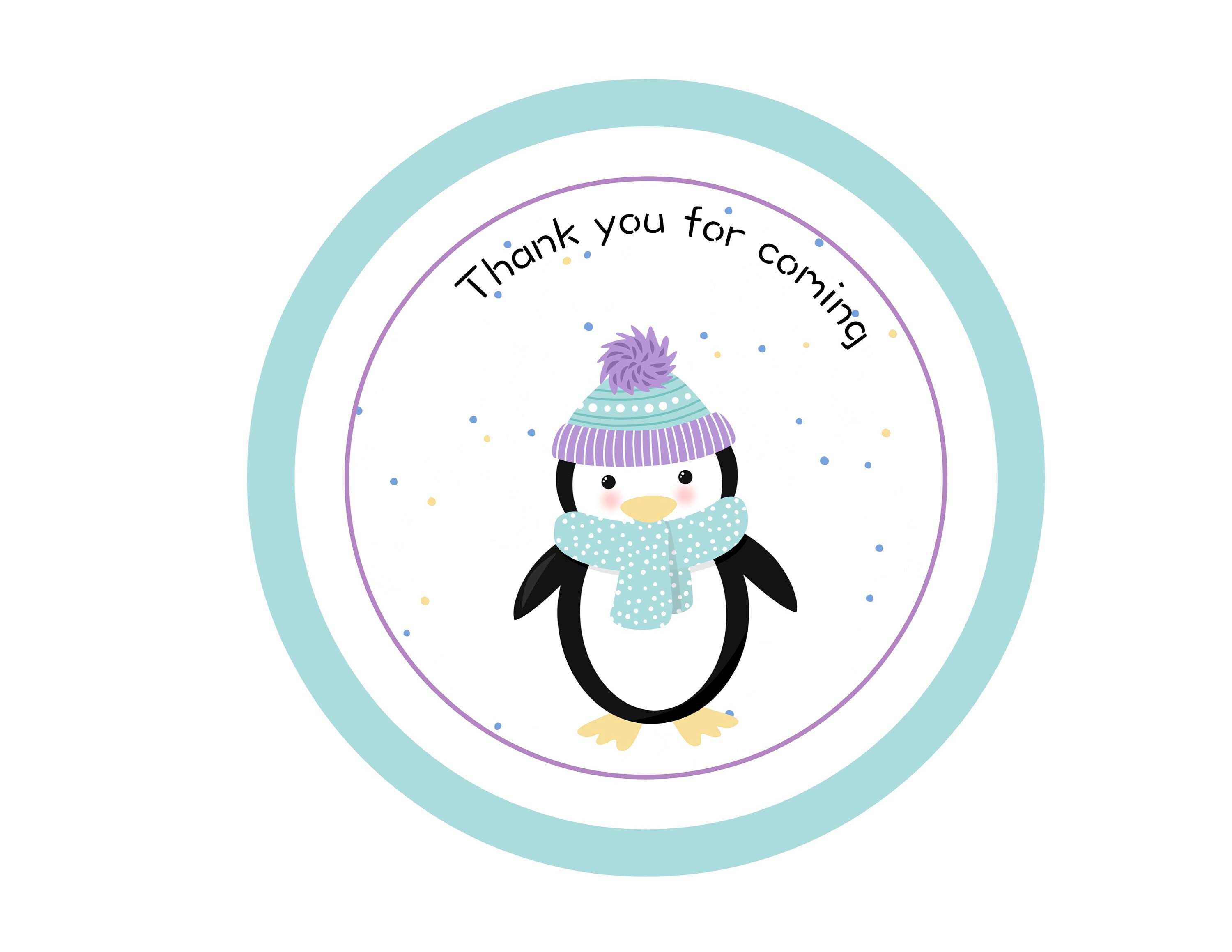 Penguin Thank You Tags Polar Bear Baby Shower Decor Baby | Etsy