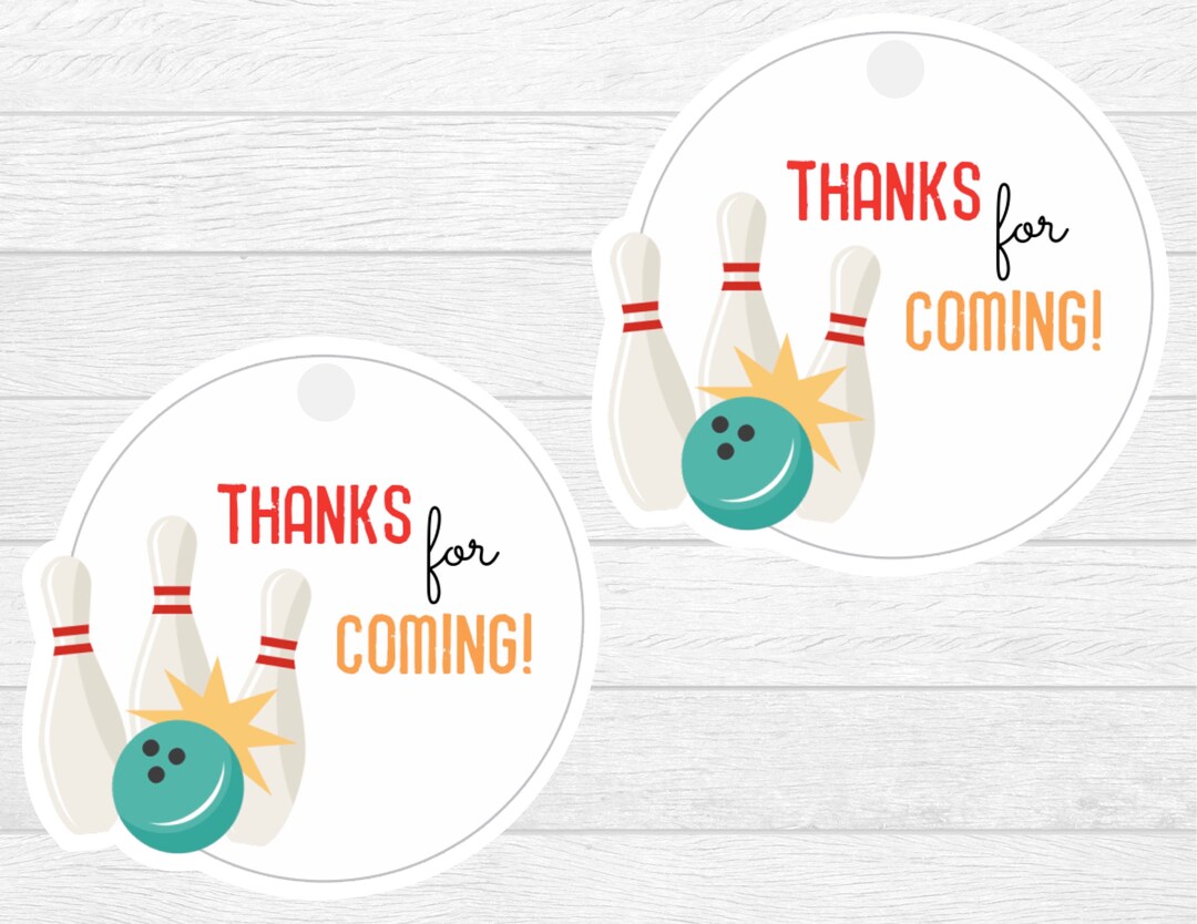 Bowling Party Favors 12 PCS, Unisex Bowling Thank You Tags, Baby Shower ...