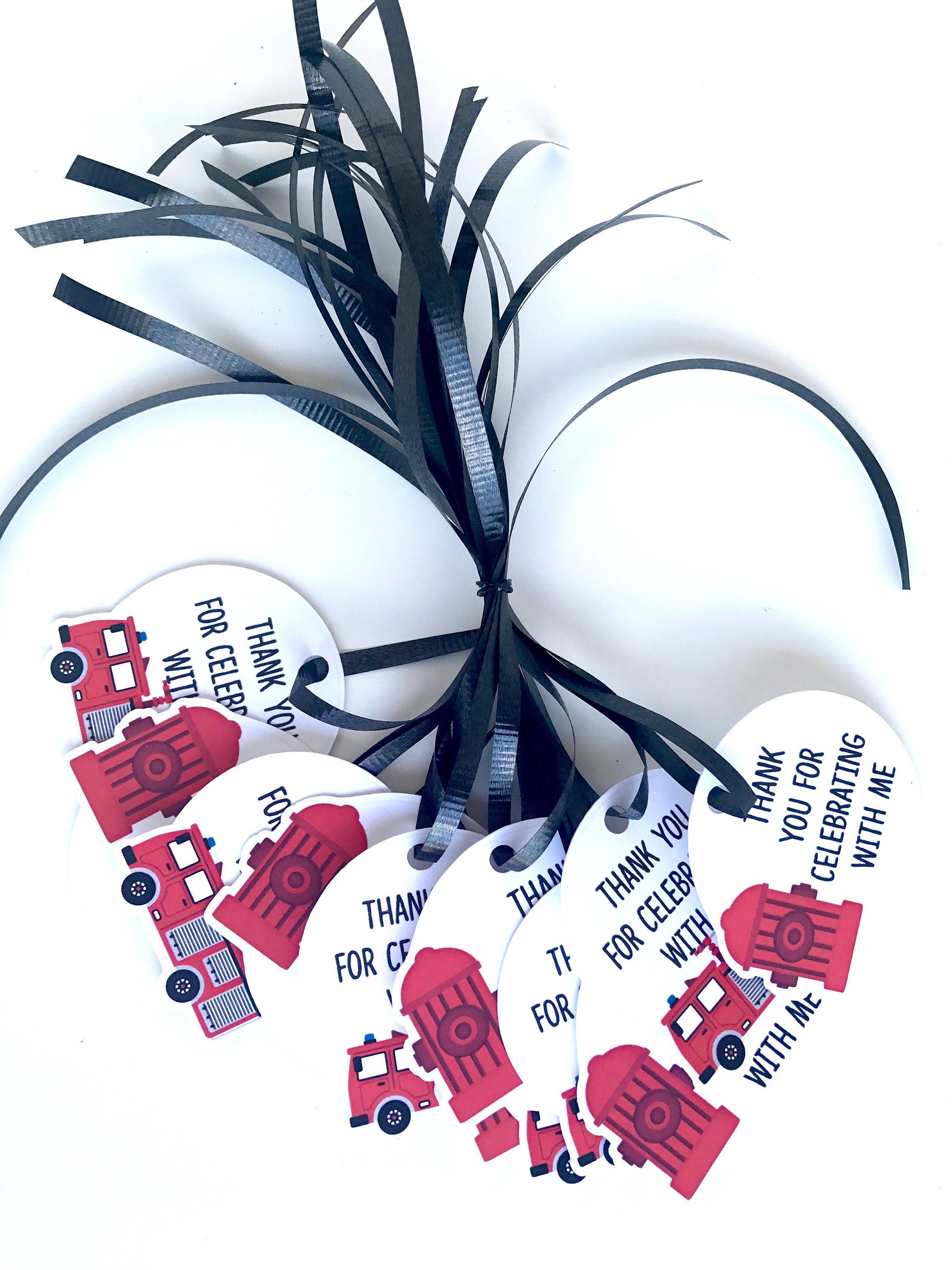 Firefighter Thank You Tags 12pcs Fire Truck Party Favors - Etsy