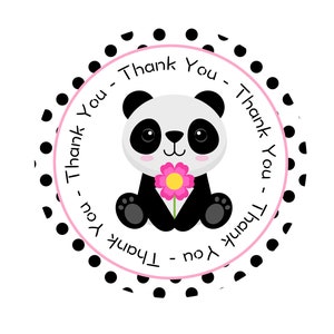 Panda Thank You Tags Girl | Panda Baby Shower Favors | Panda Girl Baby ...