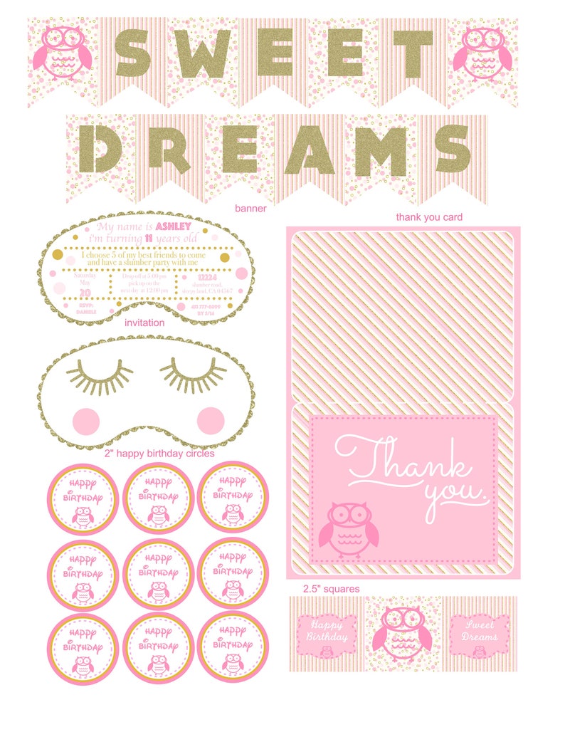 Sleepover Party Slumber Party Sleep Over Digital Package - Etsy