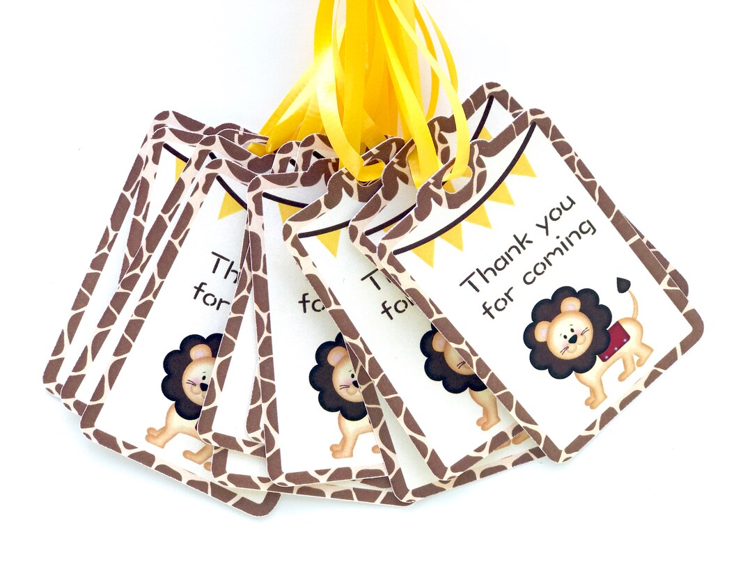 Lion Thank You Tags 12pcs Lion Party Favors Lion Party Supplies Lion ...
