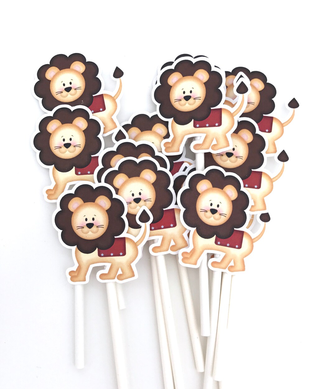 Lion Cupcake Toppers 12pcs | Lion Cake Toppers | Lion Party Supplies ...