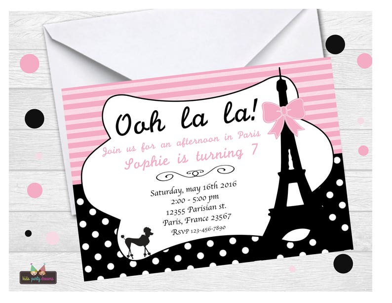 Paris Theme Invitation Paris Invitation Paris Birthday - Etsy