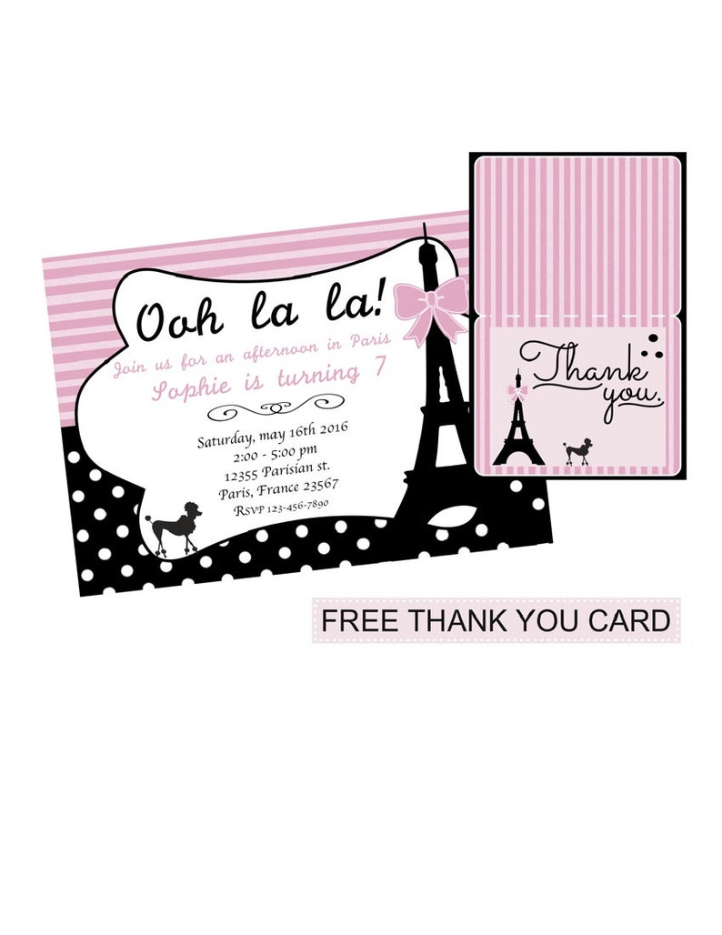 Paris Theme Invitation Paris Invitation Paris Birthday | Etsy