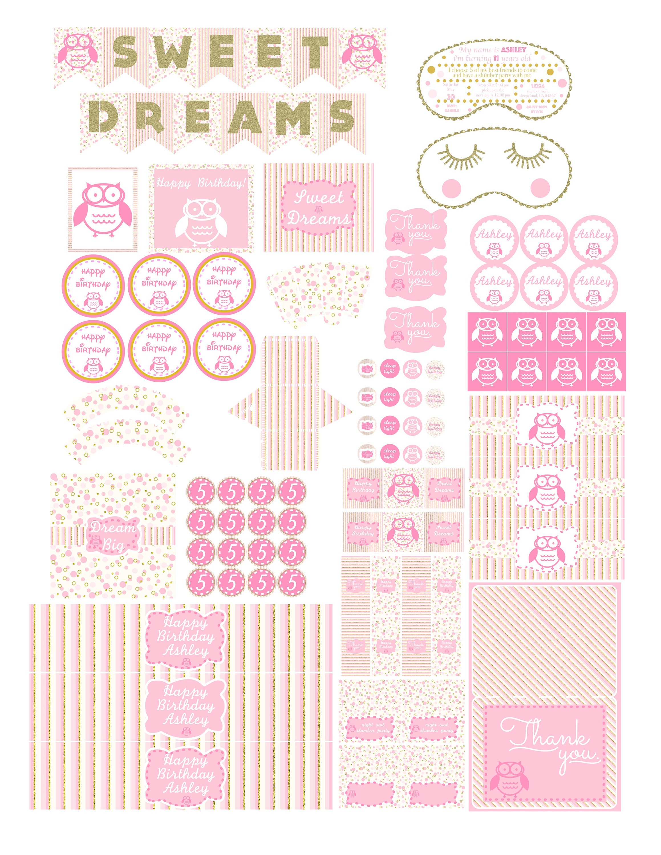 Sleepover Party Slumber Party Sleep Over Digital Package - Etsy