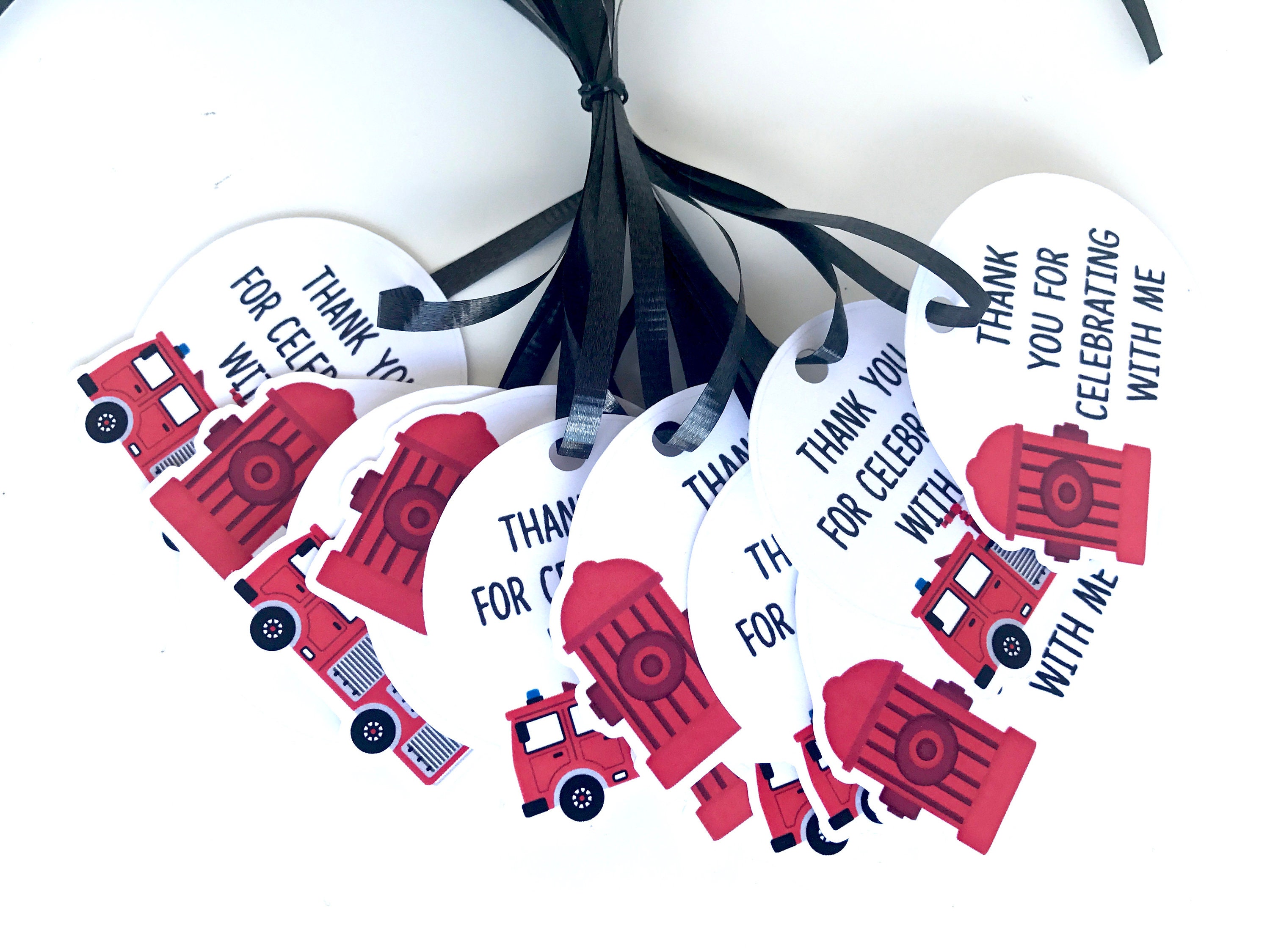 Firefighter Thank You Tags 12pcs Fire Truck Party Favors - Etsy