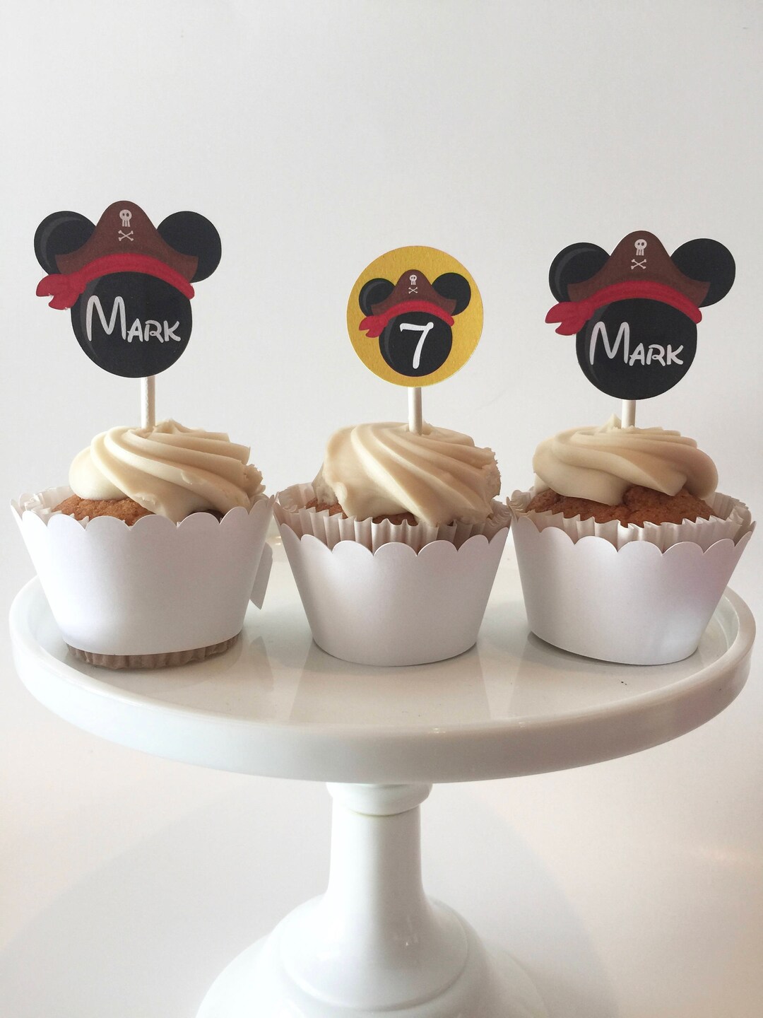 Mickey Pirate Cupcake Toppers | Mickey Sailor Cake Picks | Mickey ...