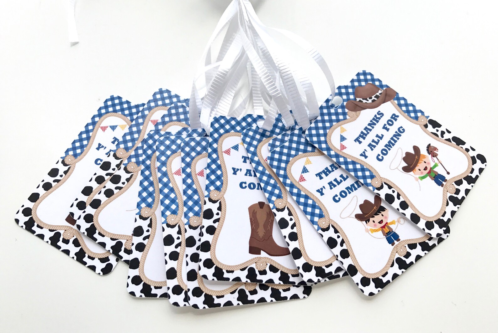 Cowboy Thank You Tags Cowboy Tags Cowboy Party Favors - Etsy