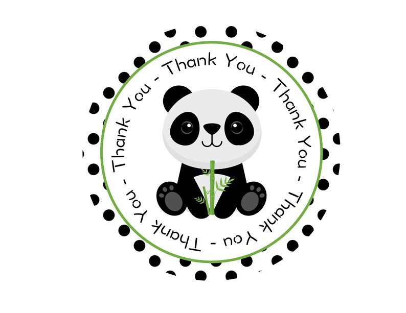 Panda Thank You Tags Boys Panda Baby Shower Favors Panda - Etsy