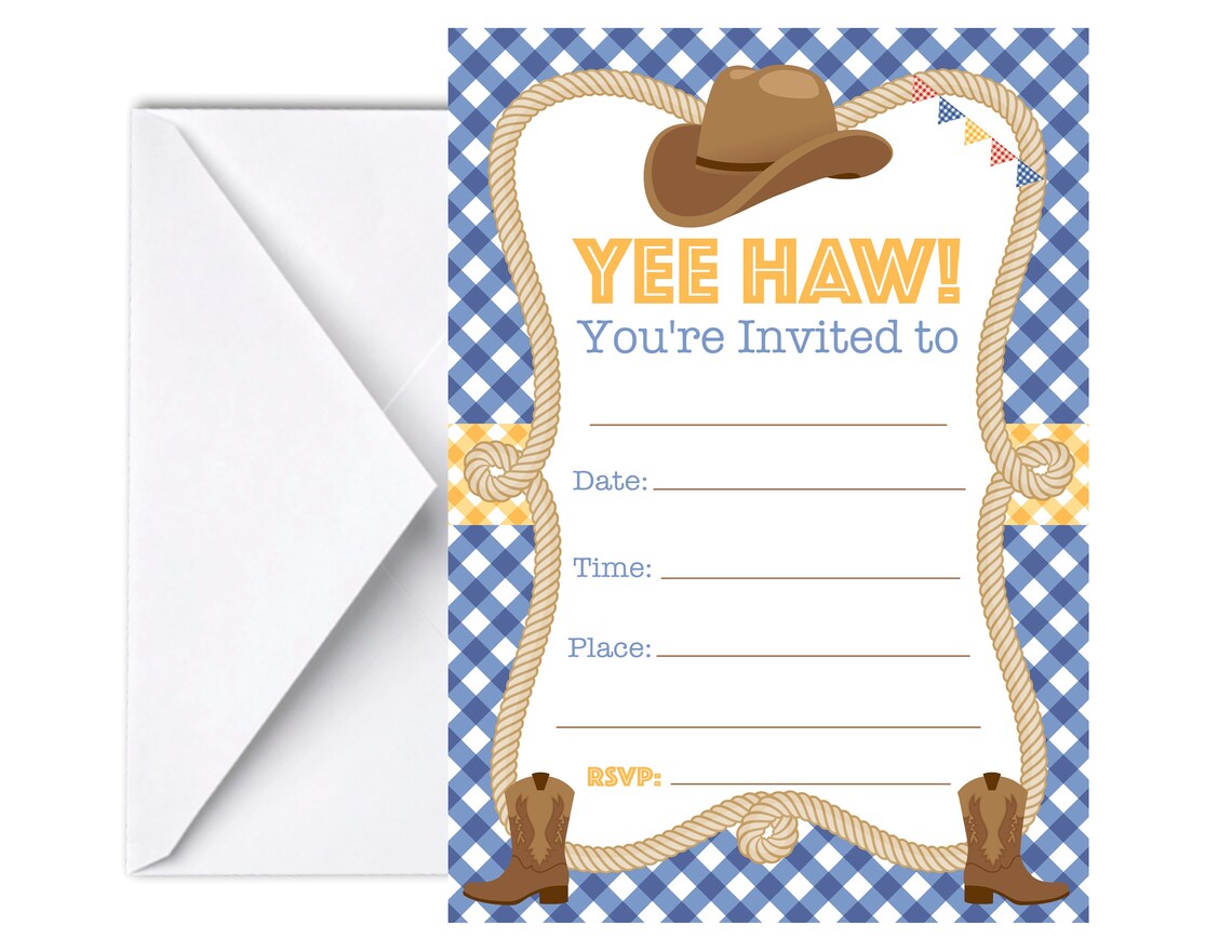 Cowboy Thank You Tags Cowboy Tags Cowboy Party Favors | Etsy