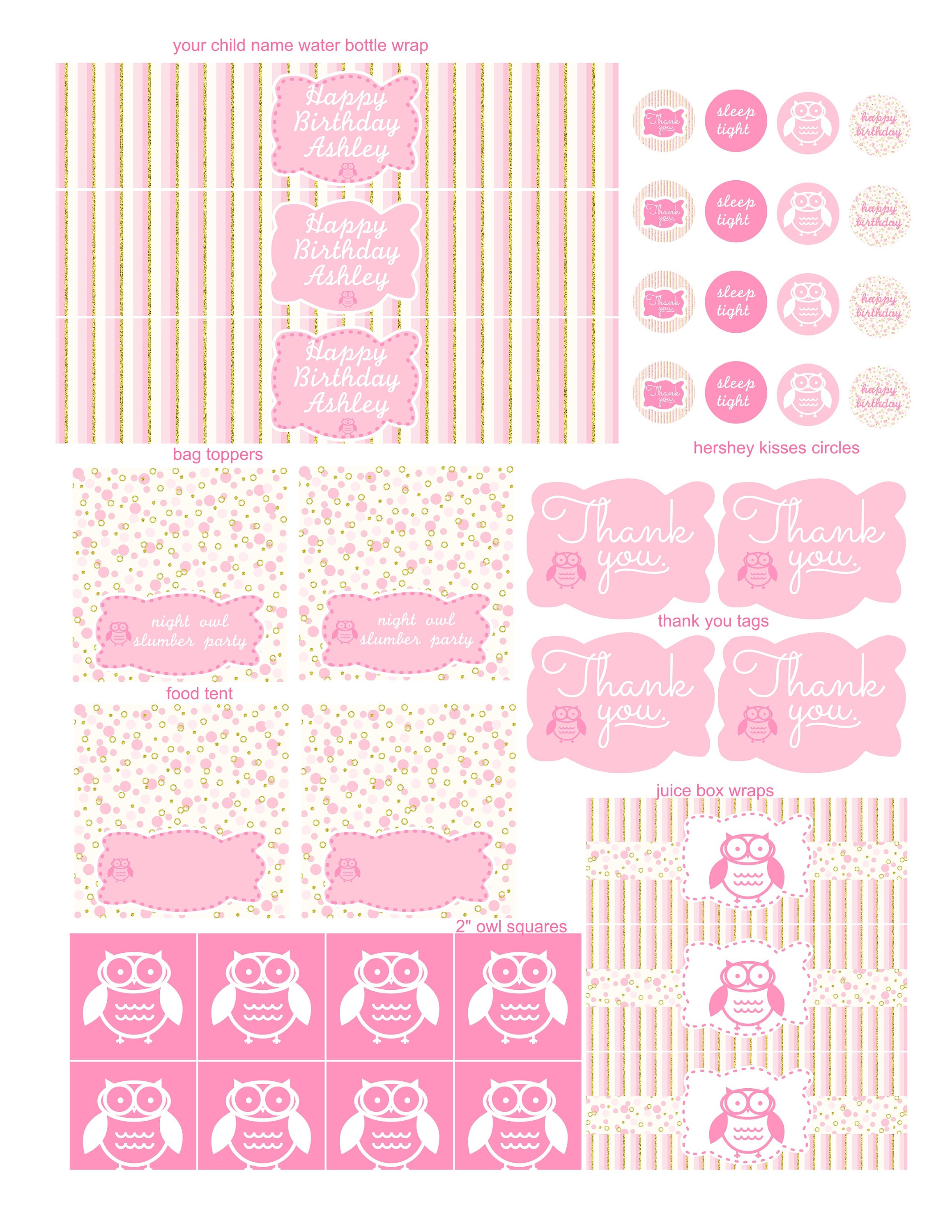 Sleepover Party Slumber Party Sleep Over Digital Package - Etsy