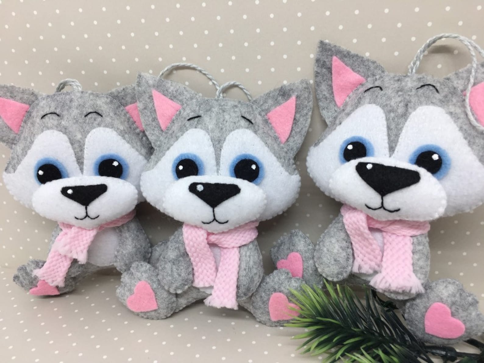 Felt Wolf Ornament-felt Christmas Ornament-gray Wolf - Etsy