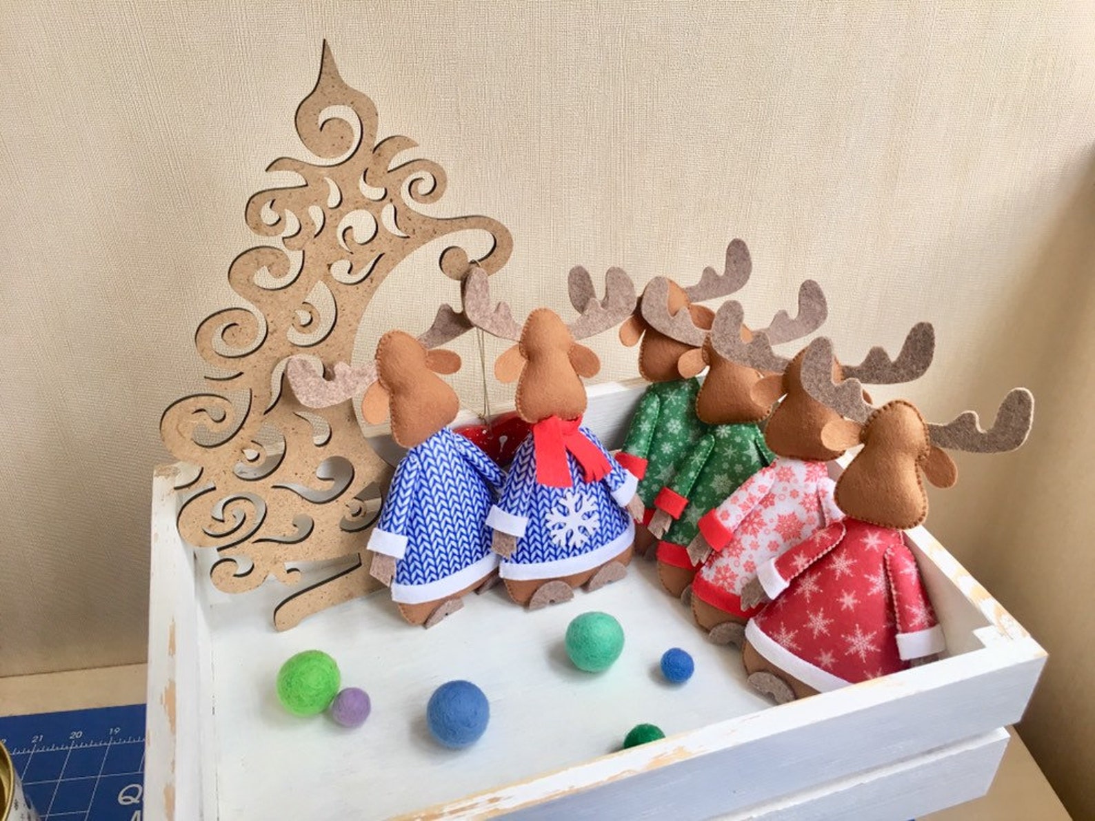 Christmas Reindeer-rudolph the Reindeer-felt - Etsy
