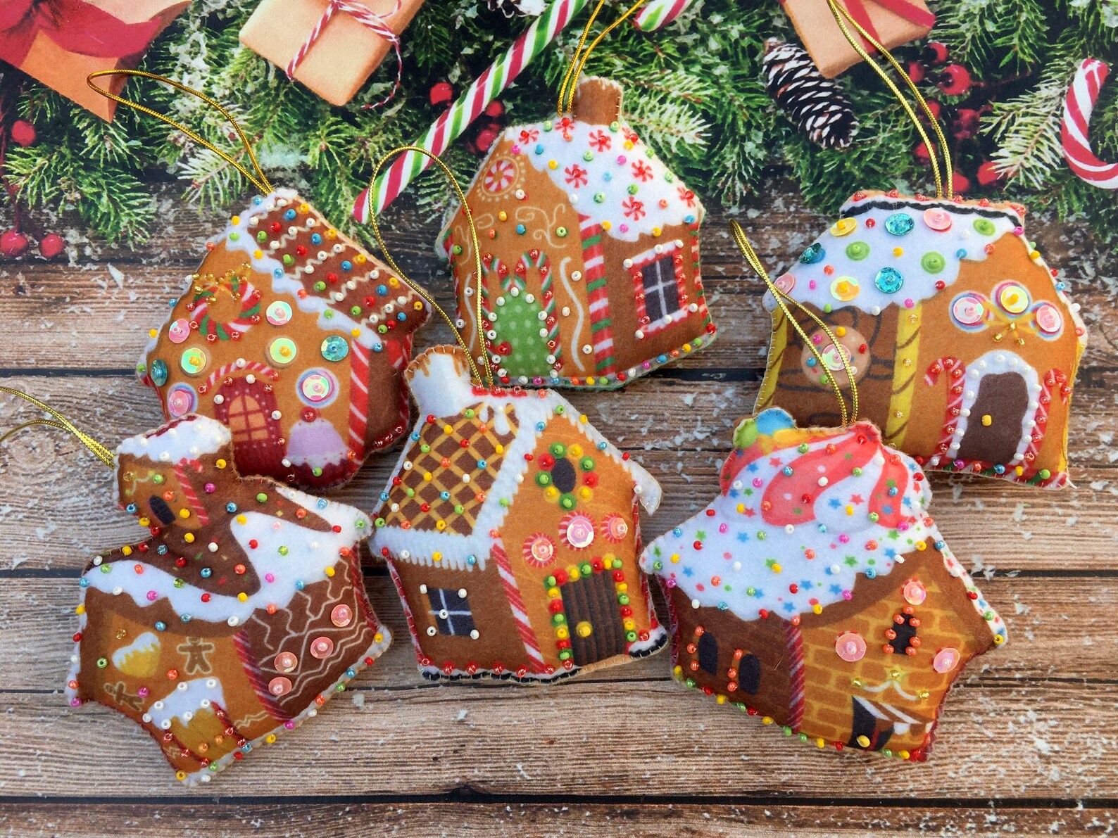 Felt Christmas Ornament-gingerbread House Ornament-felt - Etsy