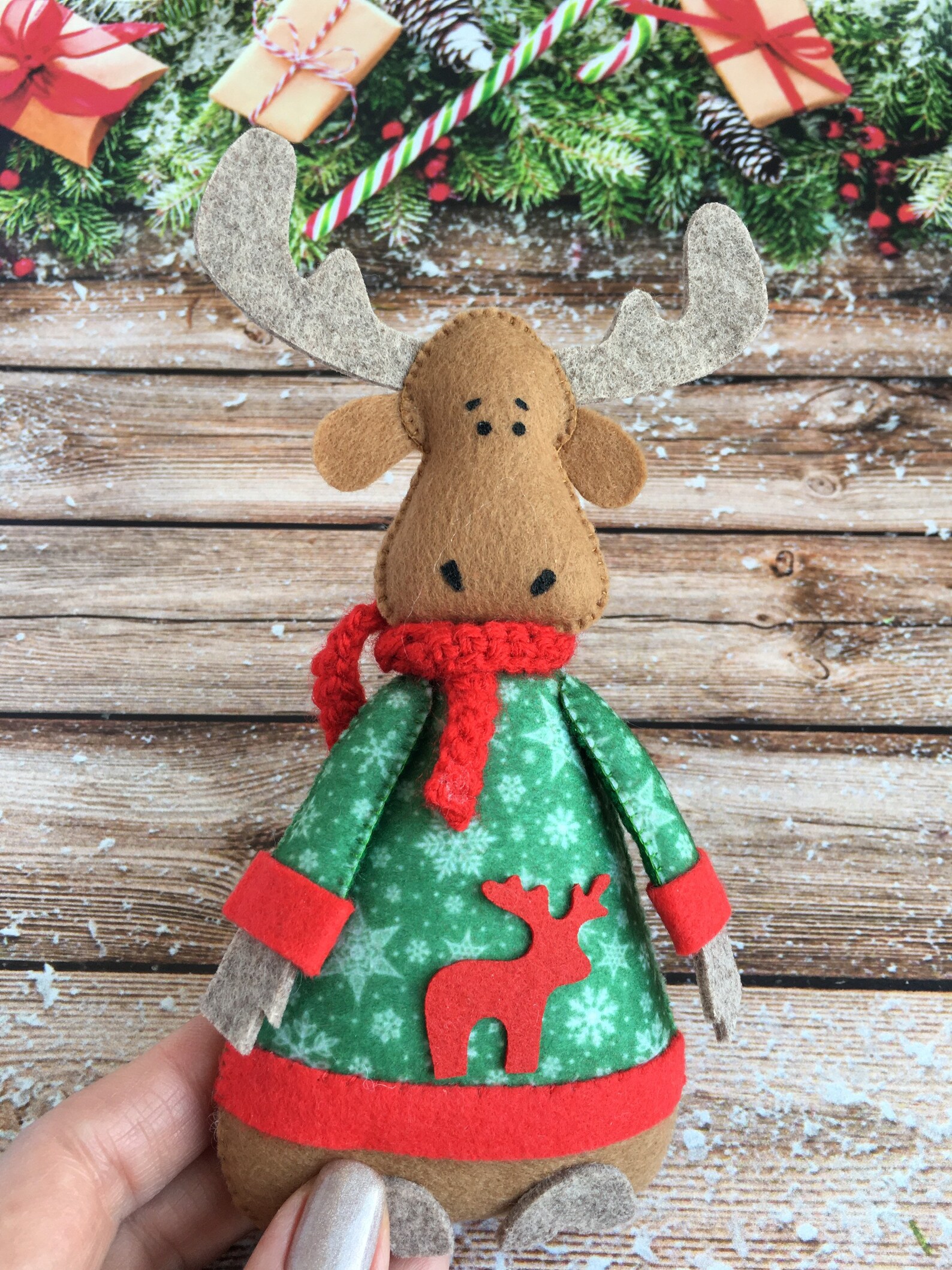 Christmas Reindeer-rudolph the Reindeer-felt - Etsy