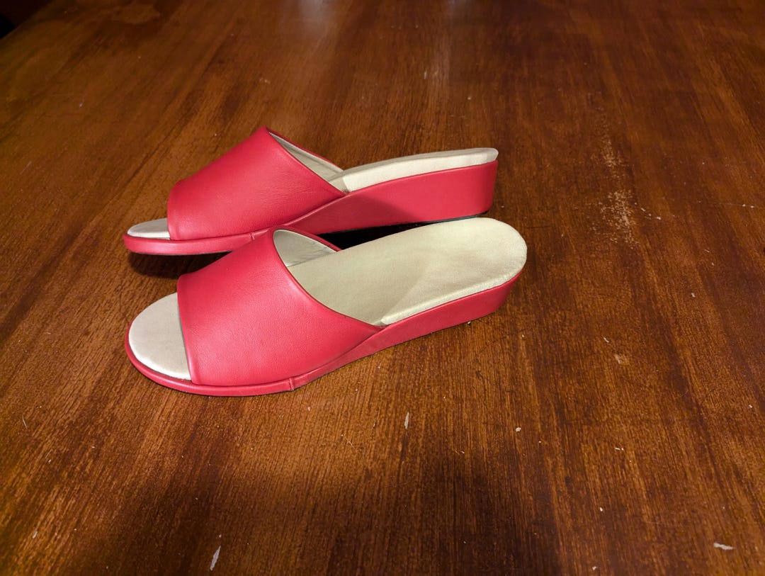 Wedge Heel Leather Slide/slipper - Custom Made / Style - Etsy