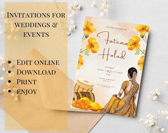 Mehendi Invitations, Haldi Invitation, Digital Invites, Dholki ...