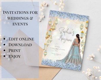 Mehendi Invitations, Haldi Invitation, Digital Invites, Dholki ...