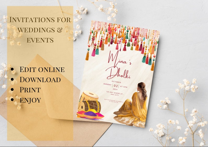 Mehendi Invitations, Haldi Invitation, Digital Invites, Dholki ...