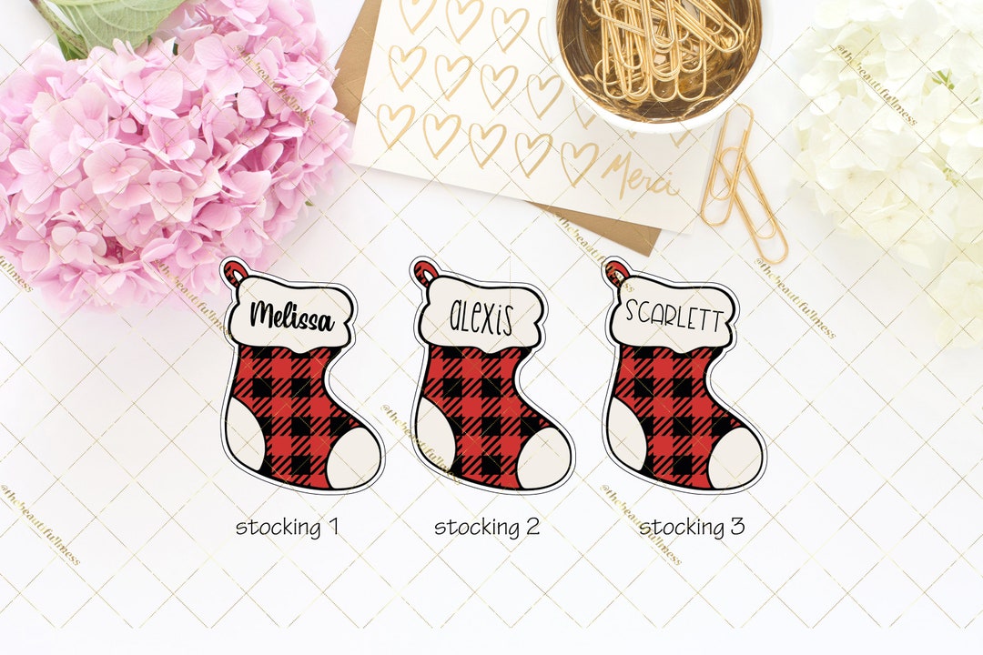Stockings Personalize Sticker / Die Cuts for All Planners/ Planner ...