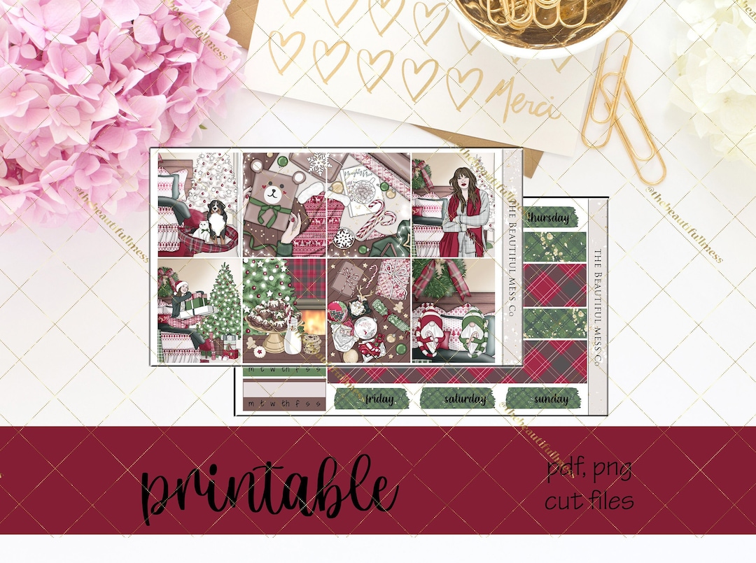 Joy Printable Planner Stickers / Vertical Weekly Stickers / Full Kit - Etsy